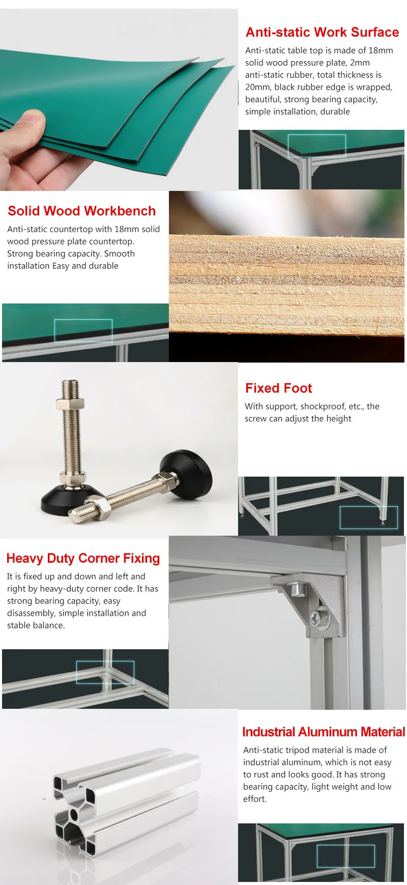 Industrial Aluminum Anti-static Assembly Table Assembly Maintenance ...