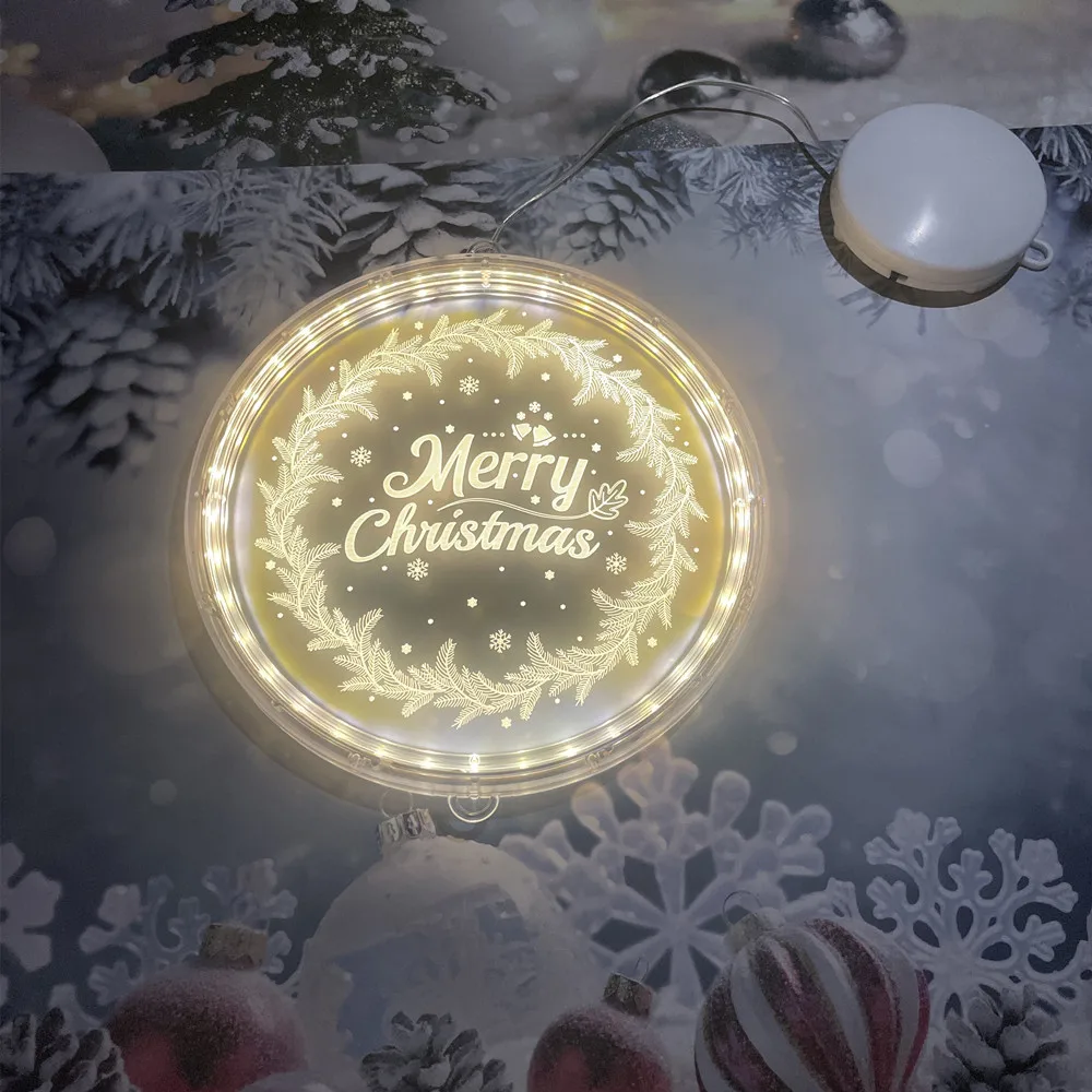 Led 3d Acrylic Christmas Tinkle Bell Star Elk Snowflakes Santa ...