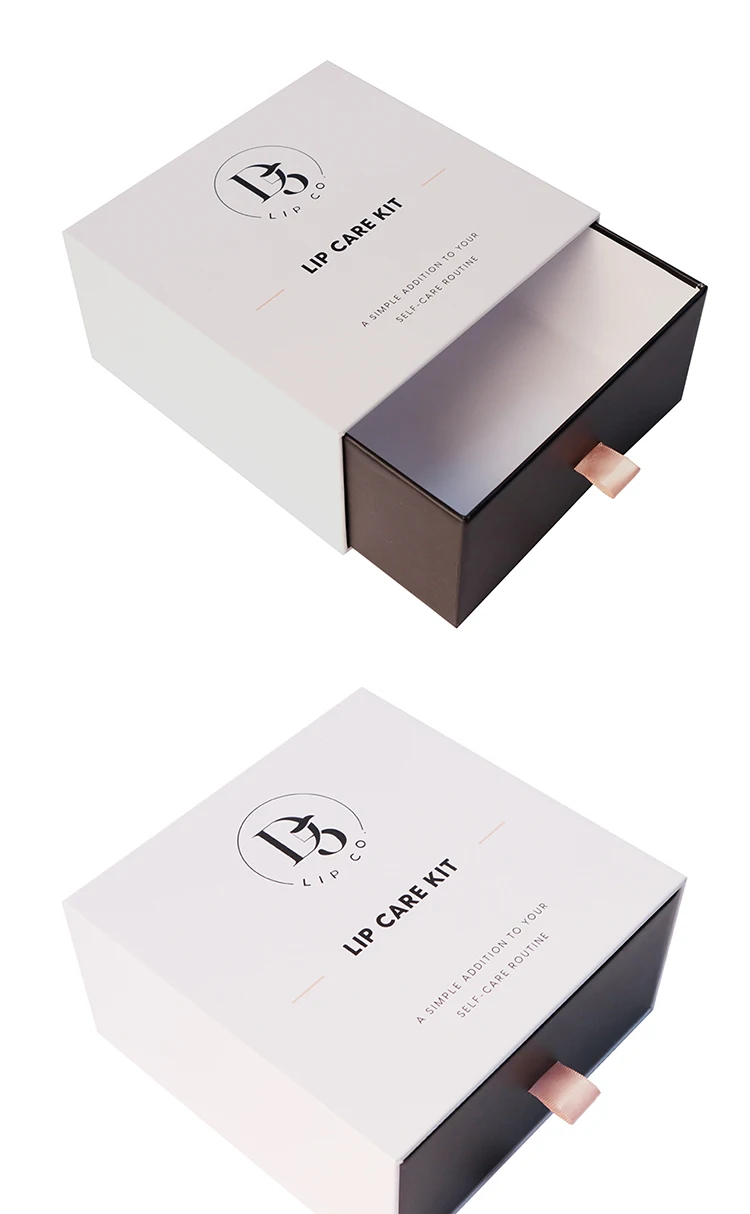 Custom Printed Logo White Rigid Cardboard Packaging Drawer Sliding 2 ...
