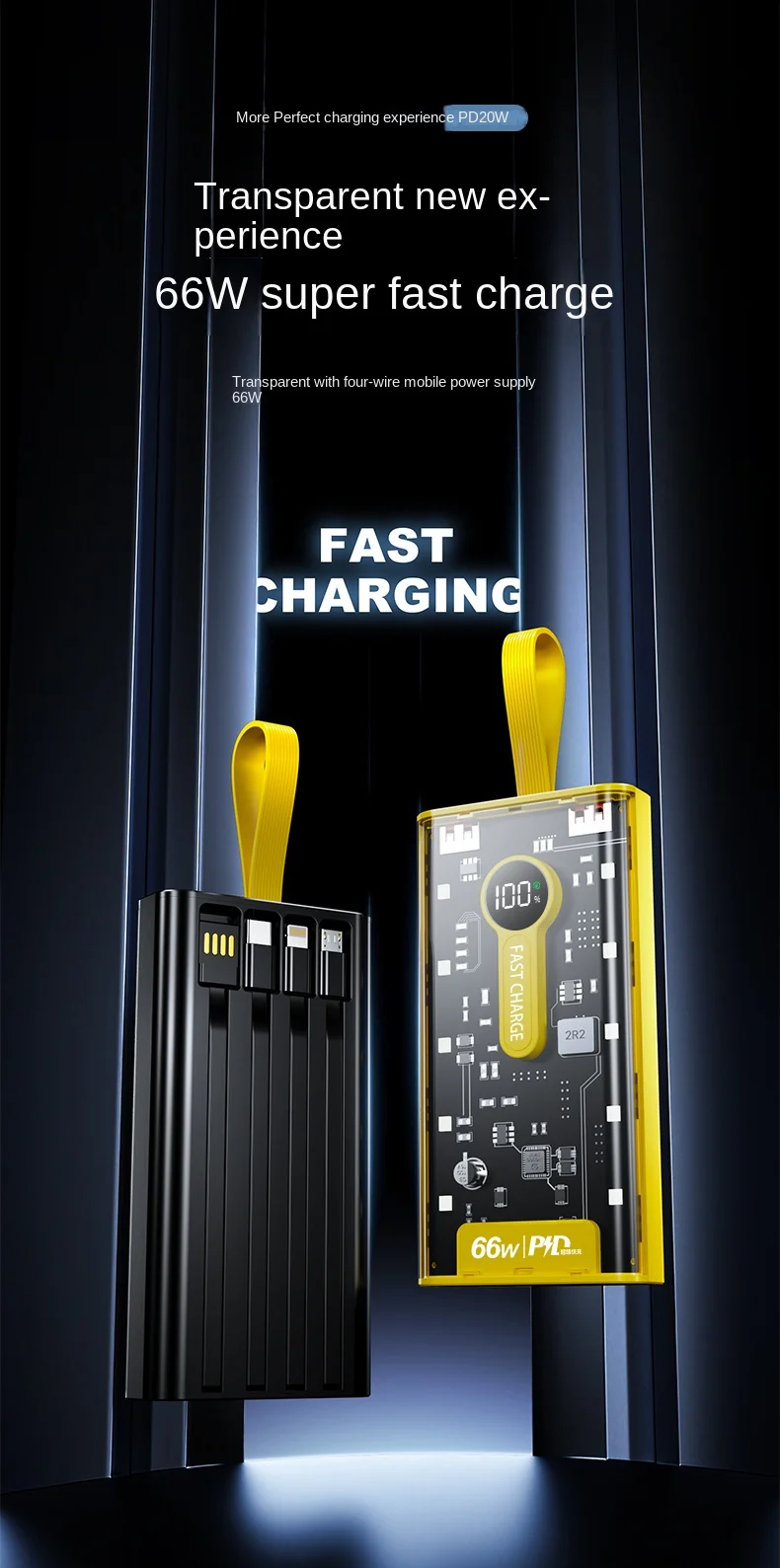 20000mah Power Bank with PD 22.5W Fast Charging & LED Display