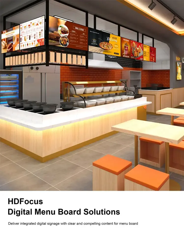 43 Inch 4K Indoor Menu Boards for Coffee Fast Food Shop Hd Screen Lcd ...