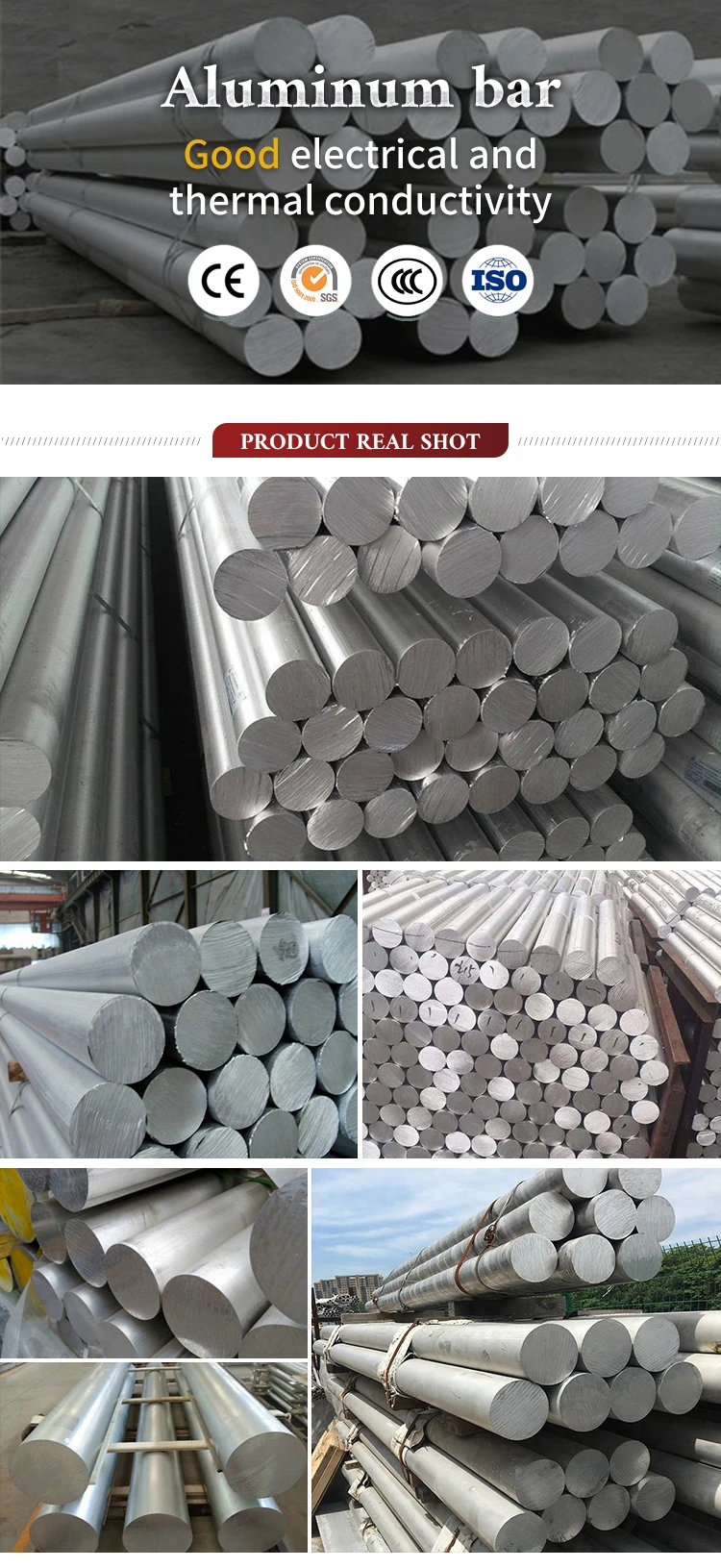 Extruded Alloy Aluminum Billet 2618 4032 6106 6042 6063 6061 6060 6082 6262 Round Bar Price Per ...