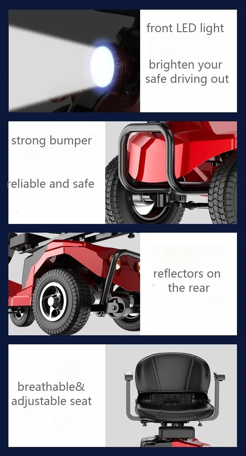 350W Power Long Range 4 Wheel All Terrain Electric Mobility Scooter ...