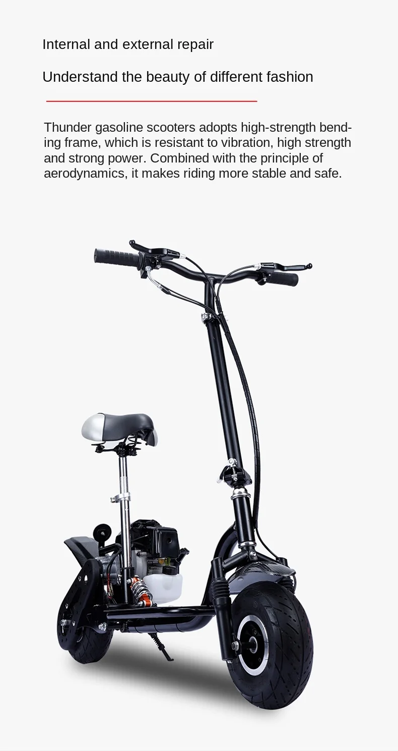 X5 2 Stroke 63cc Folding Gas Scooter - 50km Range for Adults
