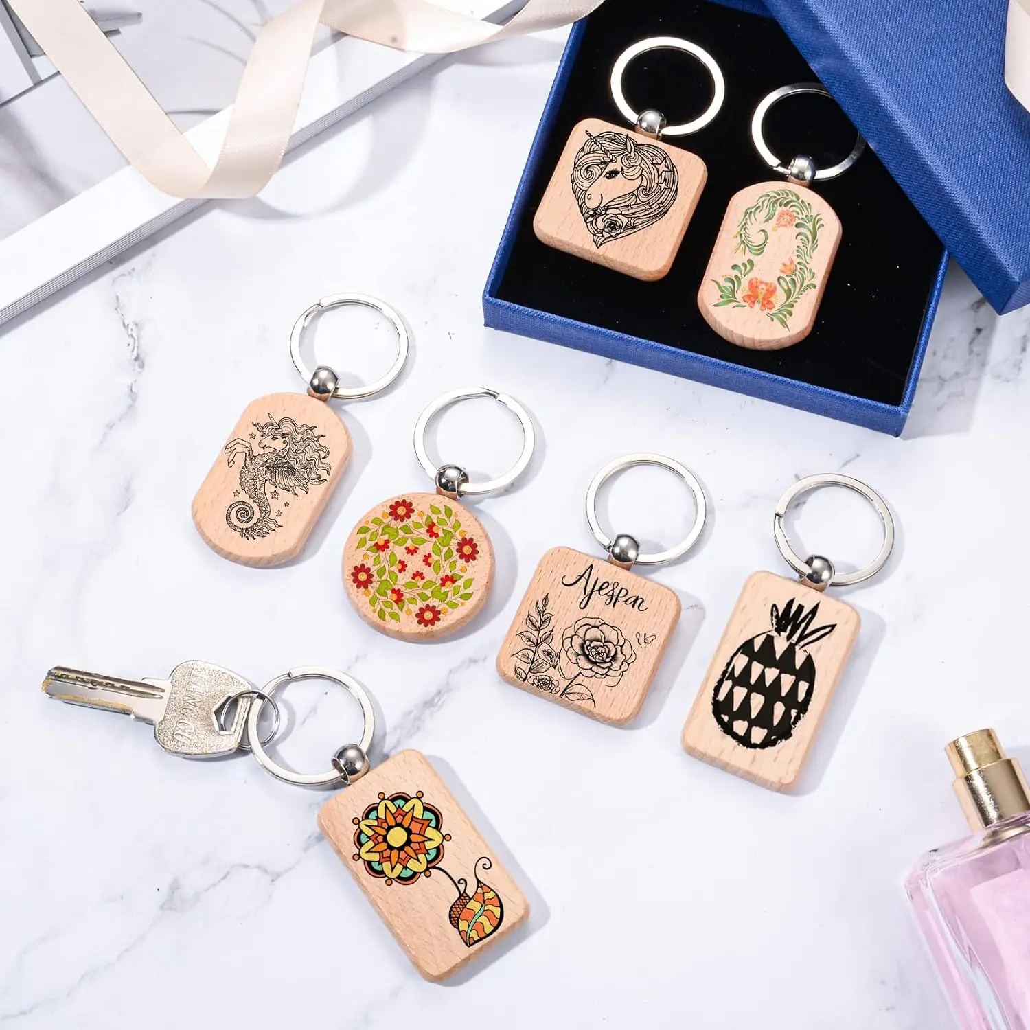 DIY Custom Design Blank Wooden Key Chain Wood Keychain Sublimation ...