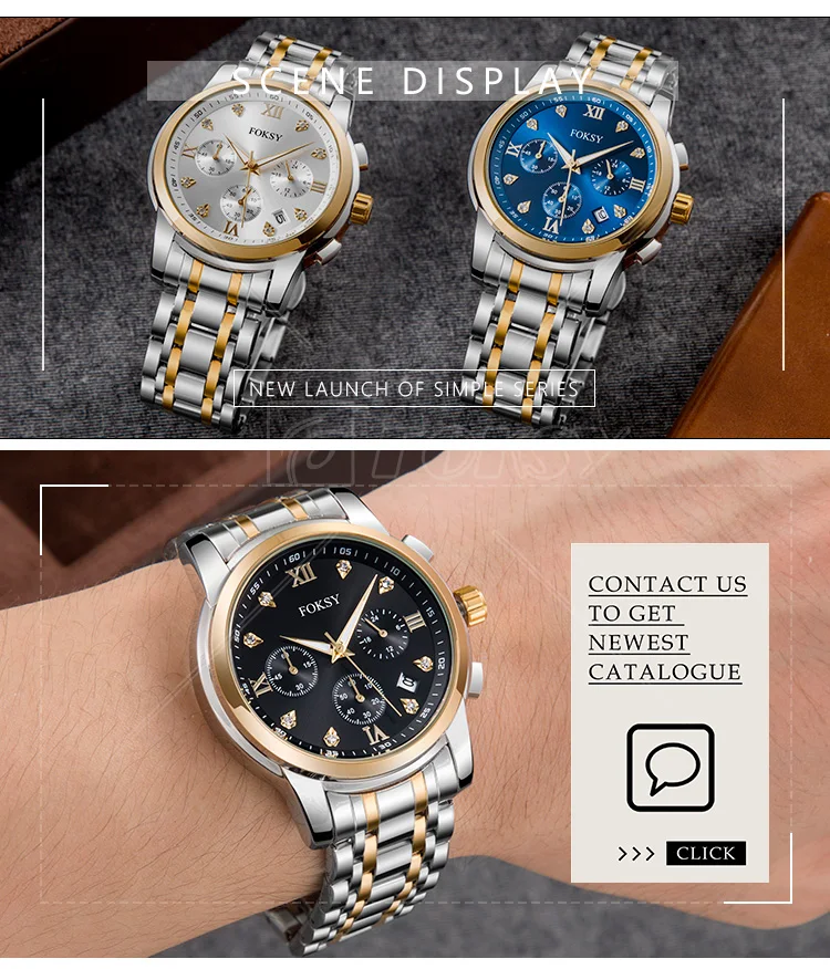 Shop High-Quality Men's Waterproof Luxury Watch with Diamond Custom Logo