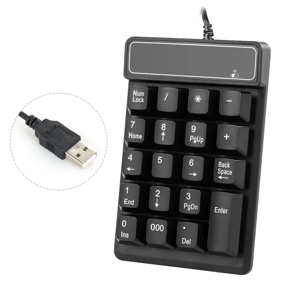 Portable 19 Keys Mini Usb Wired Numeric Keypad Suspended Mechanical Keyboard For Computer Pc ...