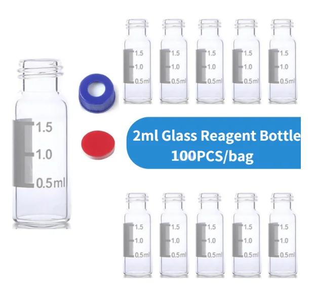 2ml Transparent Bottles Glass Lab Hplc 9-425 Clear Vial Bottles With ...
