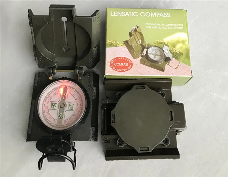 Multifunctional Waterproof Survival Lensatic Sighting Camping Compass ...