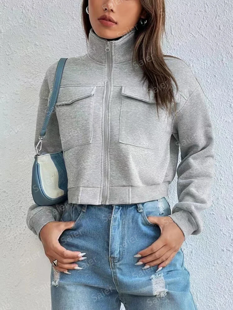 Custom Women’s Fleece Turtle Neck Hoodie with Side Pocket