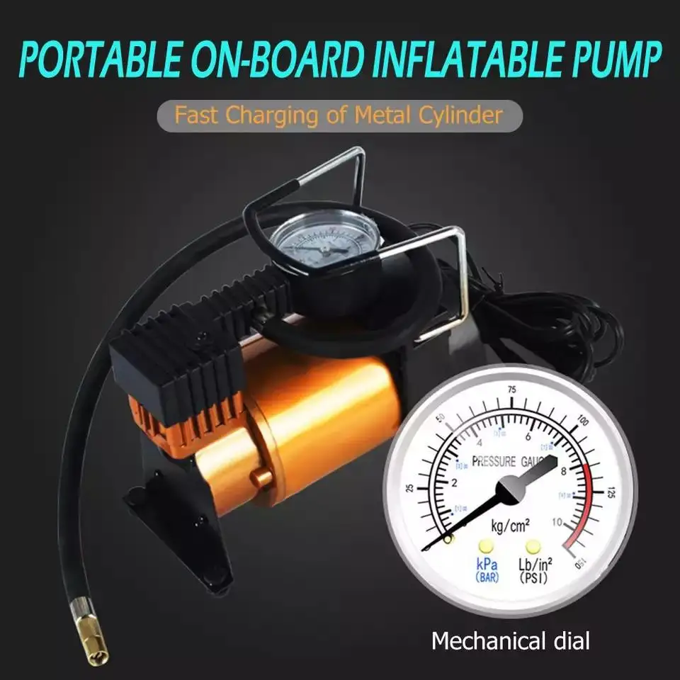 DC Power Mini Air Tyre Inflation Compressor for Cars & Bikes