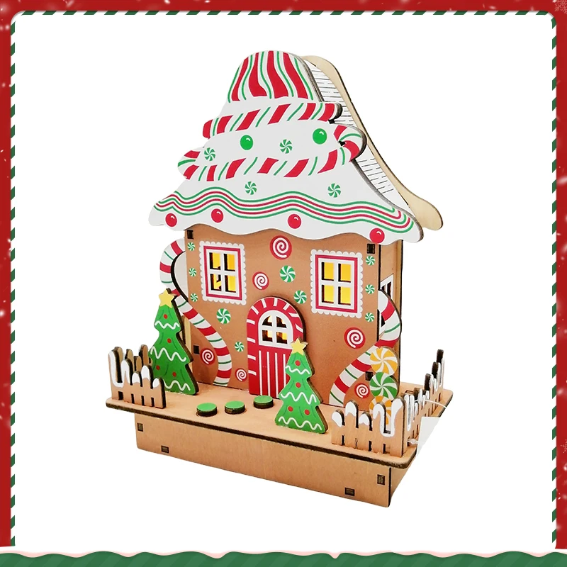 Colourful Gingerbread House Christmas Table Decorations With Wooden ...
