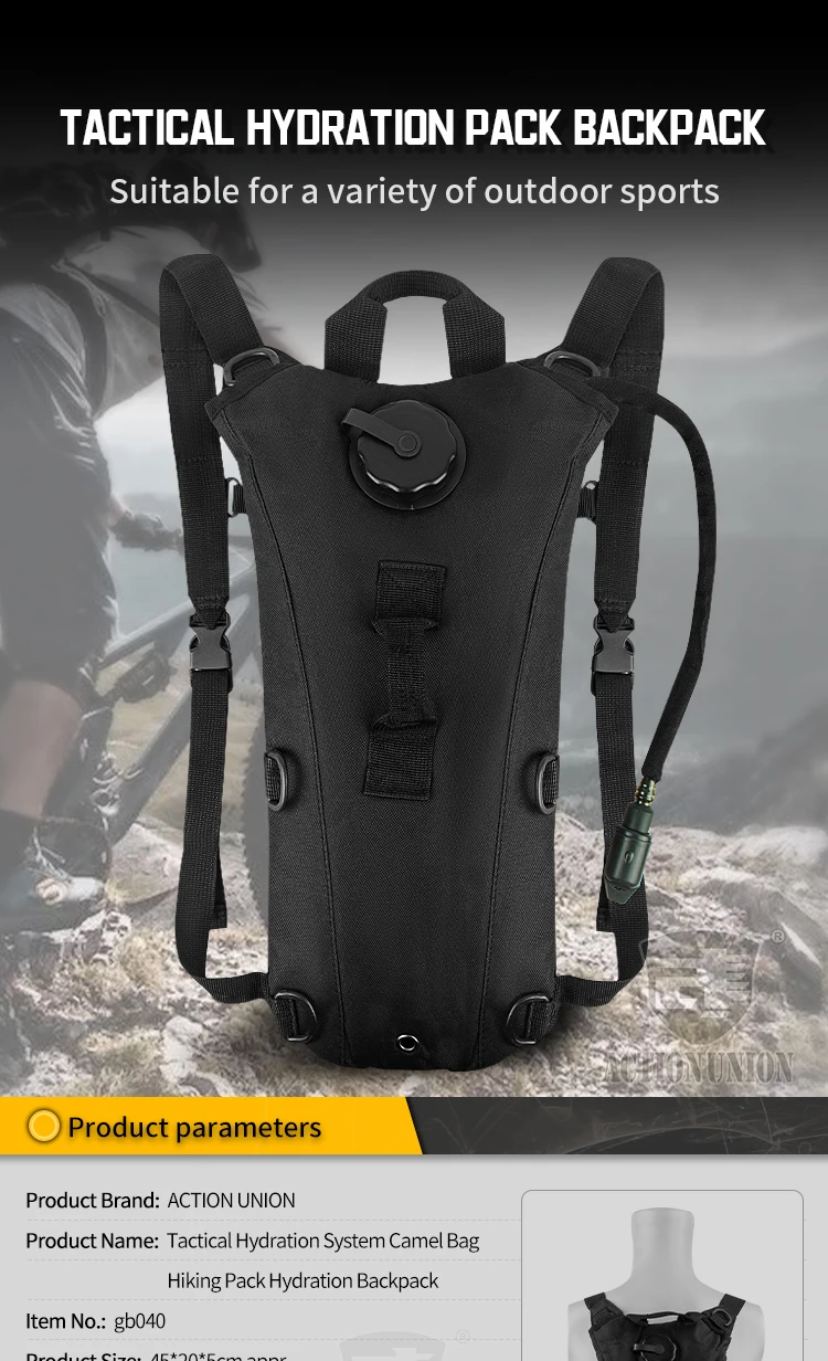 Outdoor Hiking Tactical Hydration Backpack Camel Mountain Back Pack Molle System Camel Bag with ...