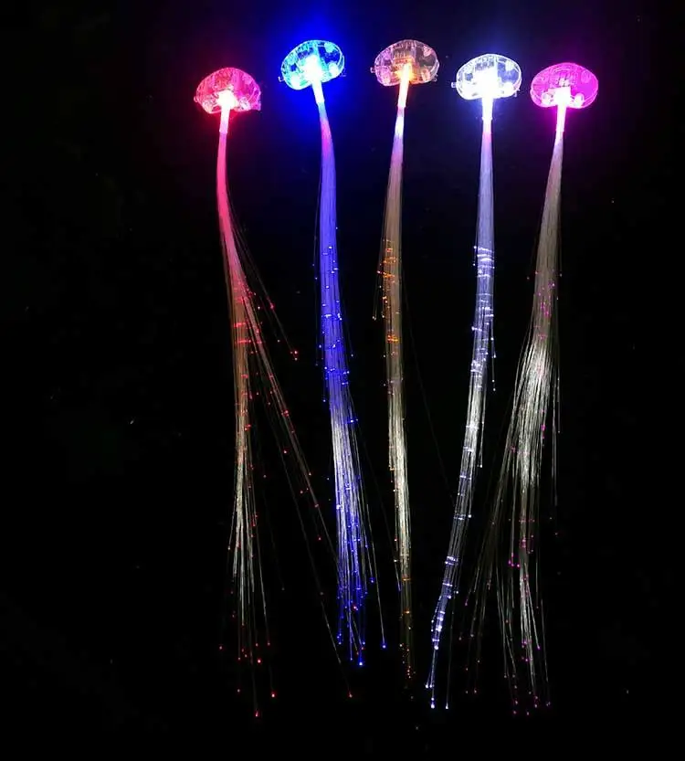 Multicolor Flashing Light Up Hair Braid Led Fiber Optic Hair Light ...