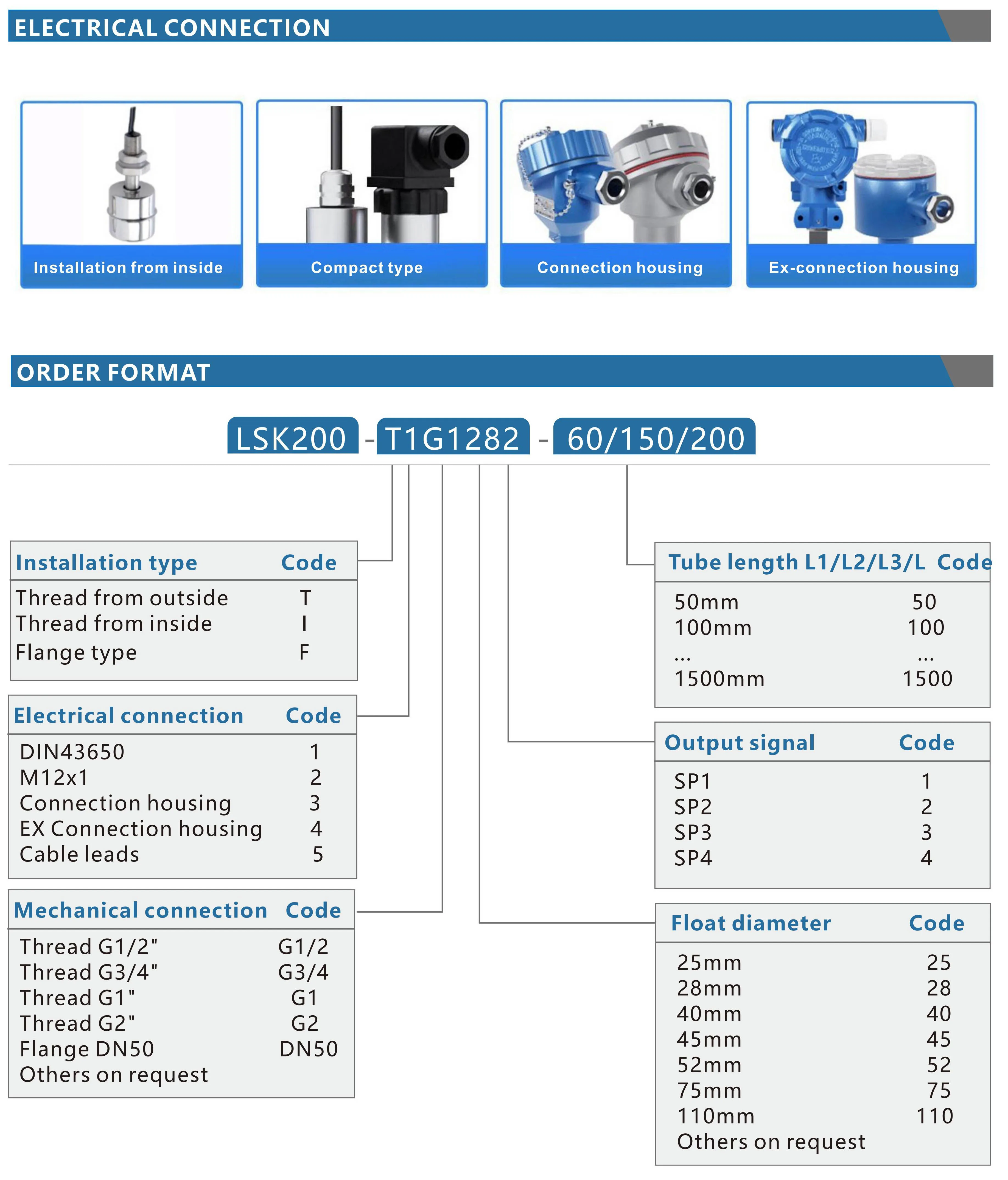 DWEL LSK200 Stainless Steel Float Level Switch Water Level Control ...