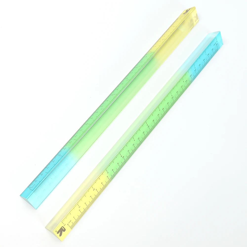 Acrylic Custom Paint Measuring Triangular Scale Flexible Ruler - Buy ...