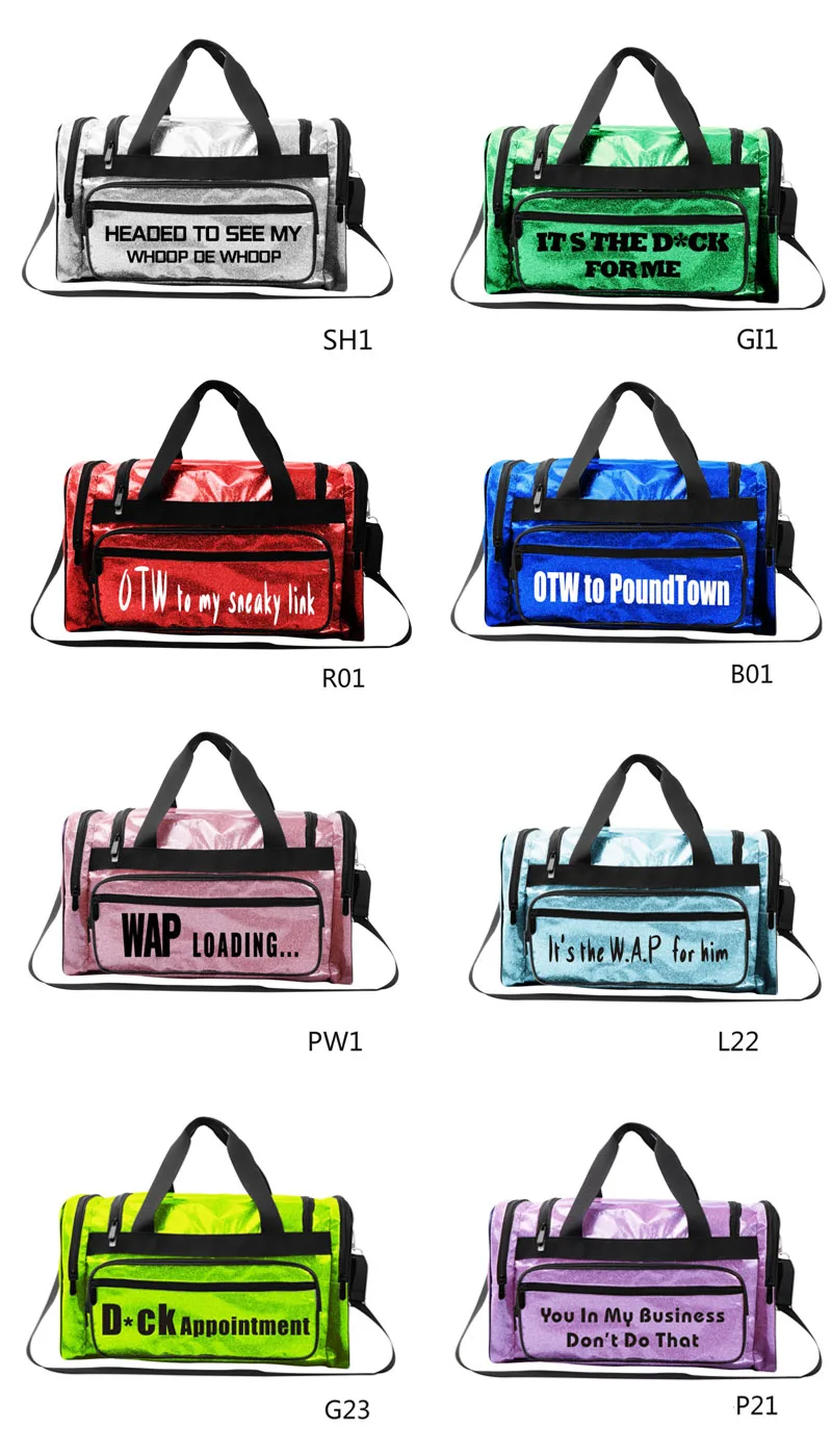 Hot Sale Overnight Bag Wap Loading Bling Bling Pink Spennanight Travel ...