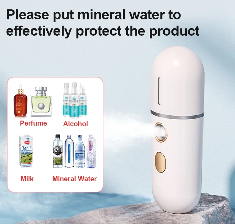 Handheld Mini Facial Steamer Rechargeable Nano Mist Spray Face Steamer ...