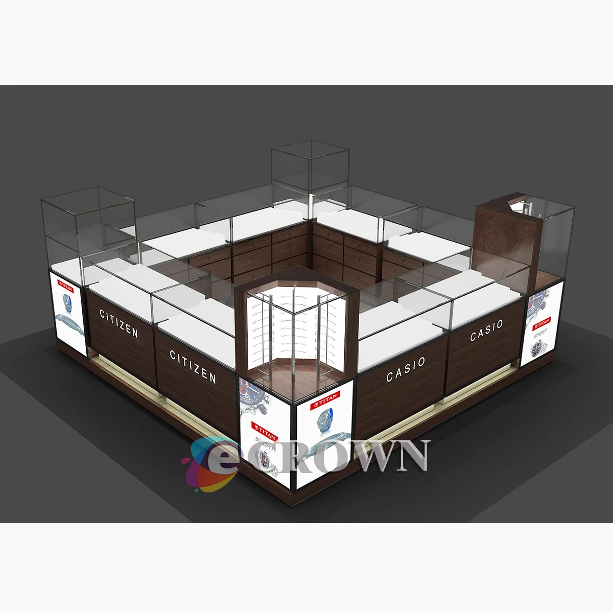 Kiosk Design Display Booth Counter Watches Display Showcase Watchband ...