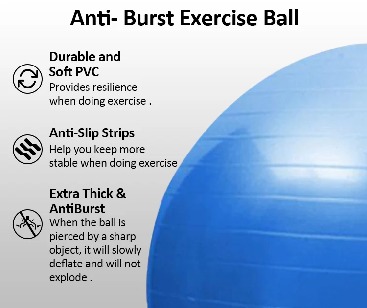 Fitness Gym Fit Ball - Multicolor PVC Pilates Yoga Ball