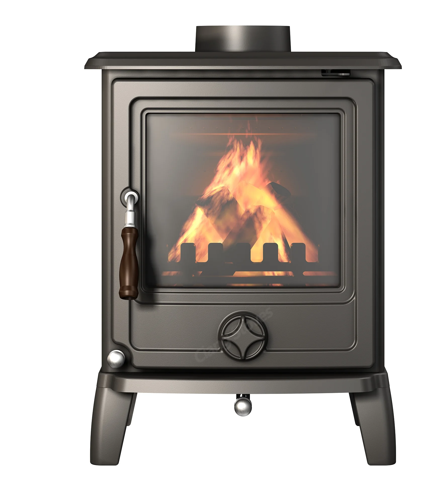 cast iron godin stove wood stove indoor fireplace smokeless wood ...