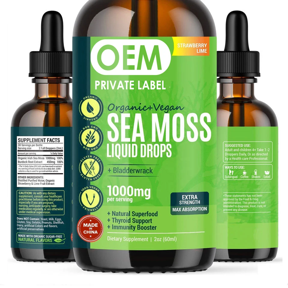 Custom Label Organic Sea Moss Drops Vegan Organic Vitamin Seamoss ...