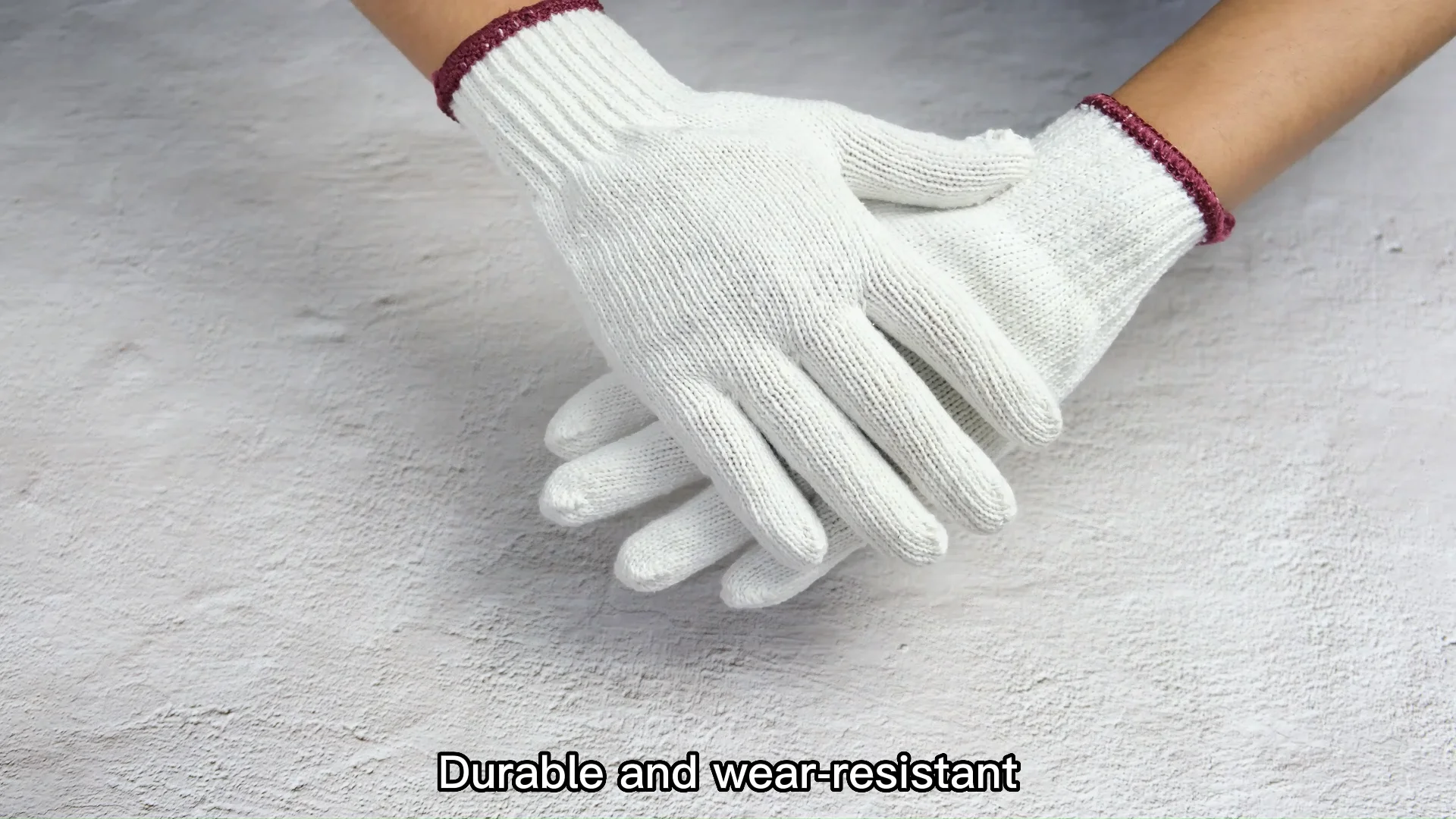White Cotton Knitted Gloves Working Reusable Guantes Safety Work Labor ...