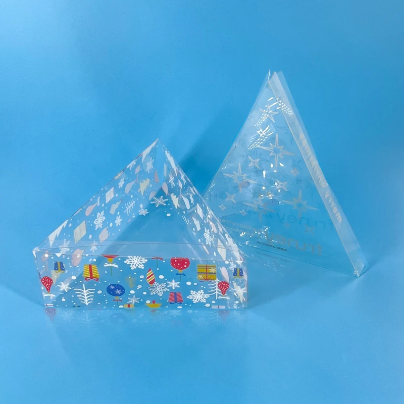 Clear And Printing New Design Triangle Pet Plastic Box Pvc Folding Case ...