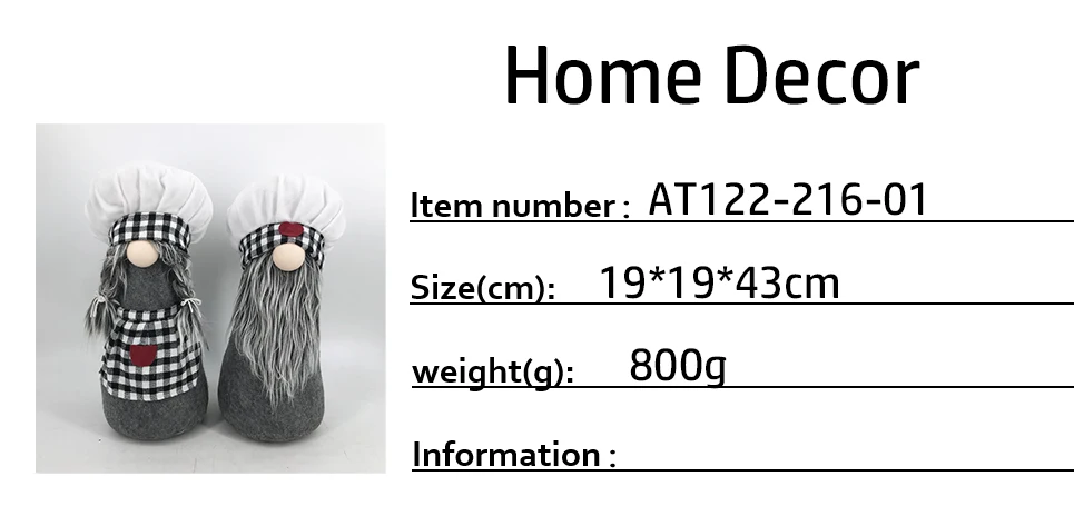 Customized Handmade Kitchen Tray Decorative Gonk Xmas Stuffed Black ...