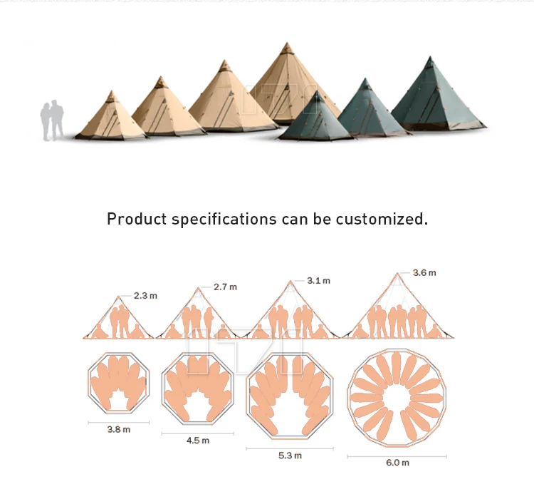 Camp Glamping 1-4 Person With-stove 4 Season Water Proof Indian For ...