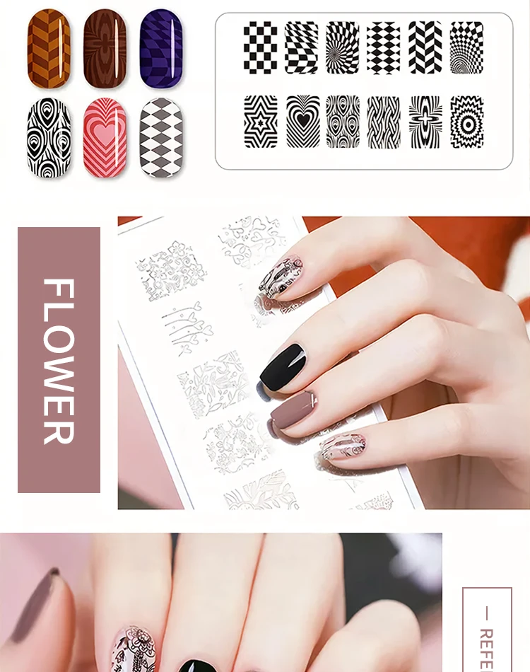 Professional New Design Metal Stainless Steel Nail Art Stamping Plate ...