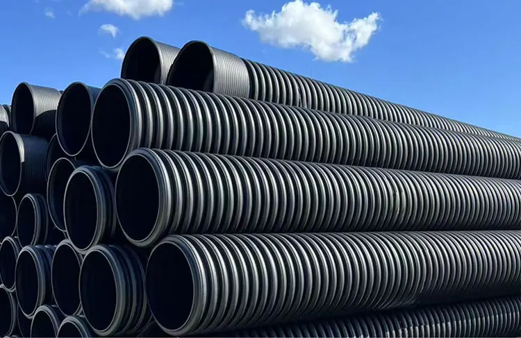 HDPE Black Plastic Drainage Pipes PE Double Wall Corrugated Pipe and ...