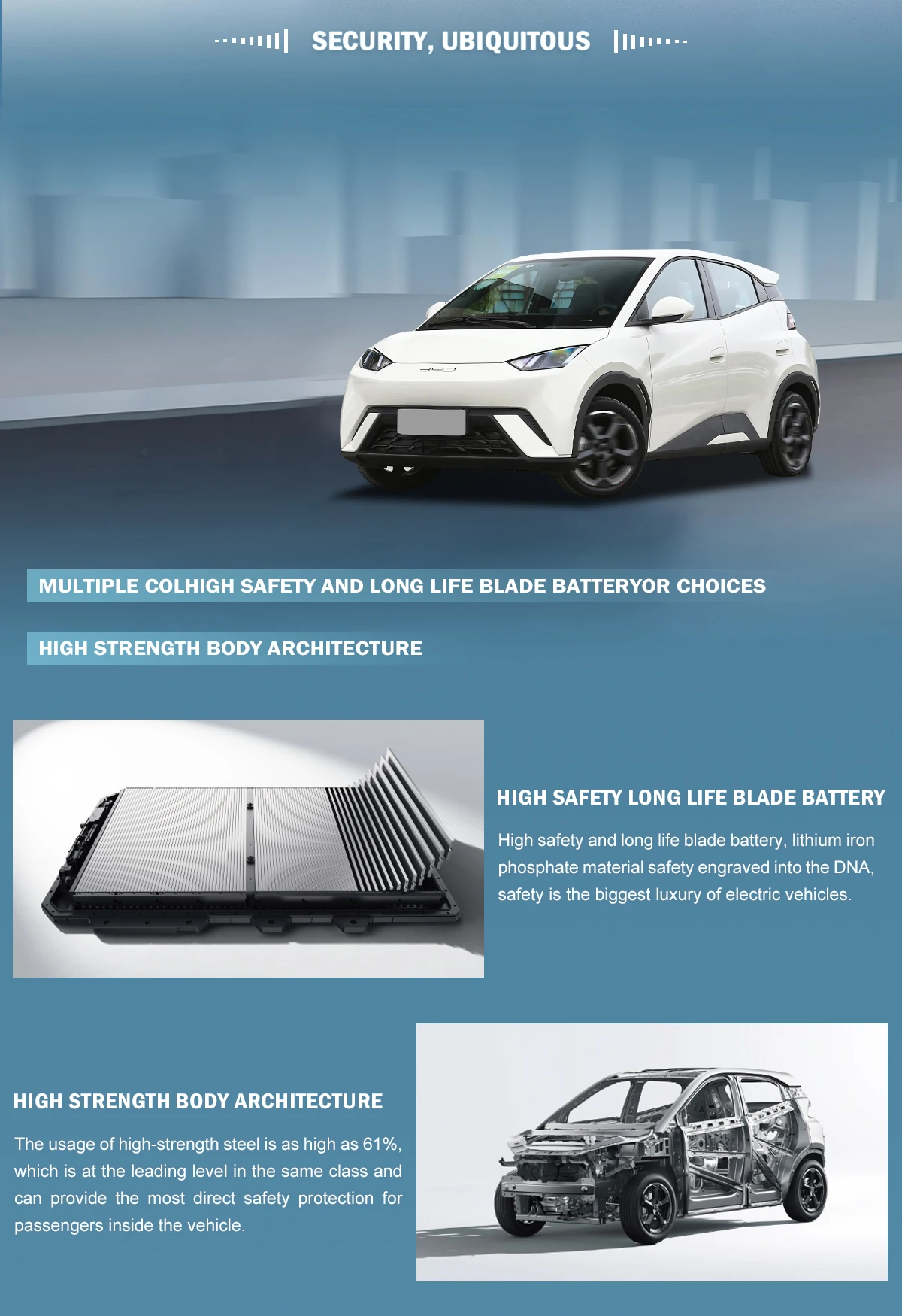 BYD Seagull Electric Car - 405 Km Range, Safe Battery