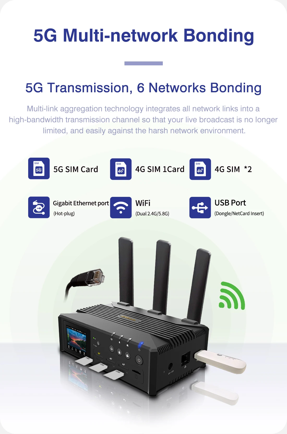 5G Bonding Encoder SRT RTMP - Live Streaming Solutions