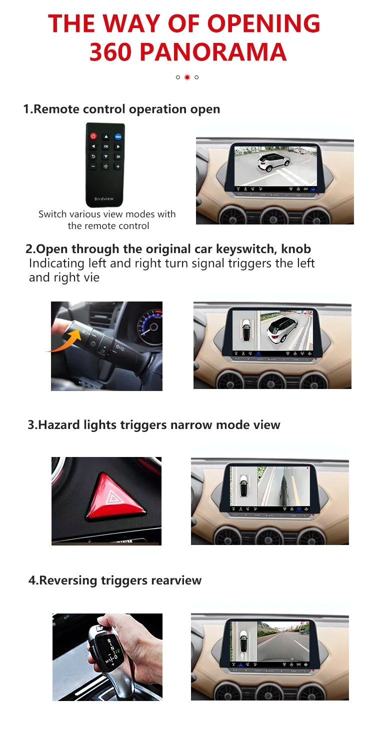 360 Car Camera 3d Night Vision Around Bird View System Security Camera ...