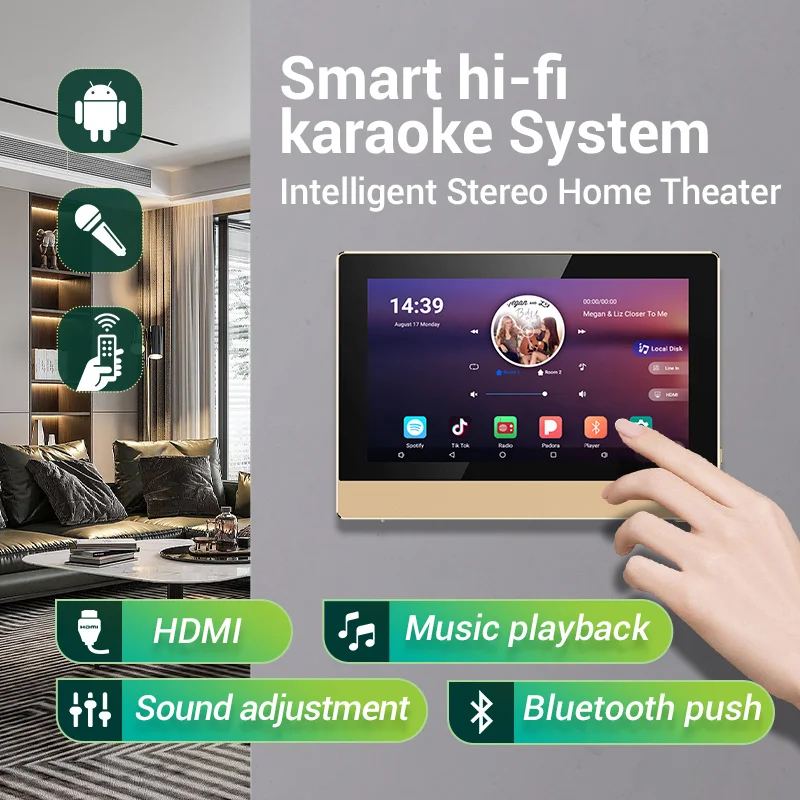 8-channel 25w Bluetooth Wall Amplifier With 7-inch Touch Screen ...