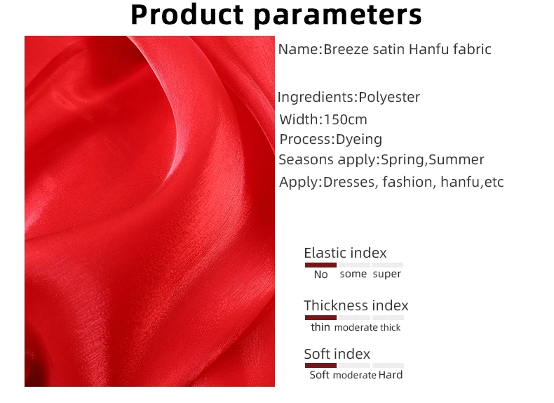 100% Polyester Wind Satin Hanfu Fabric Shirt For Children's Women's ...