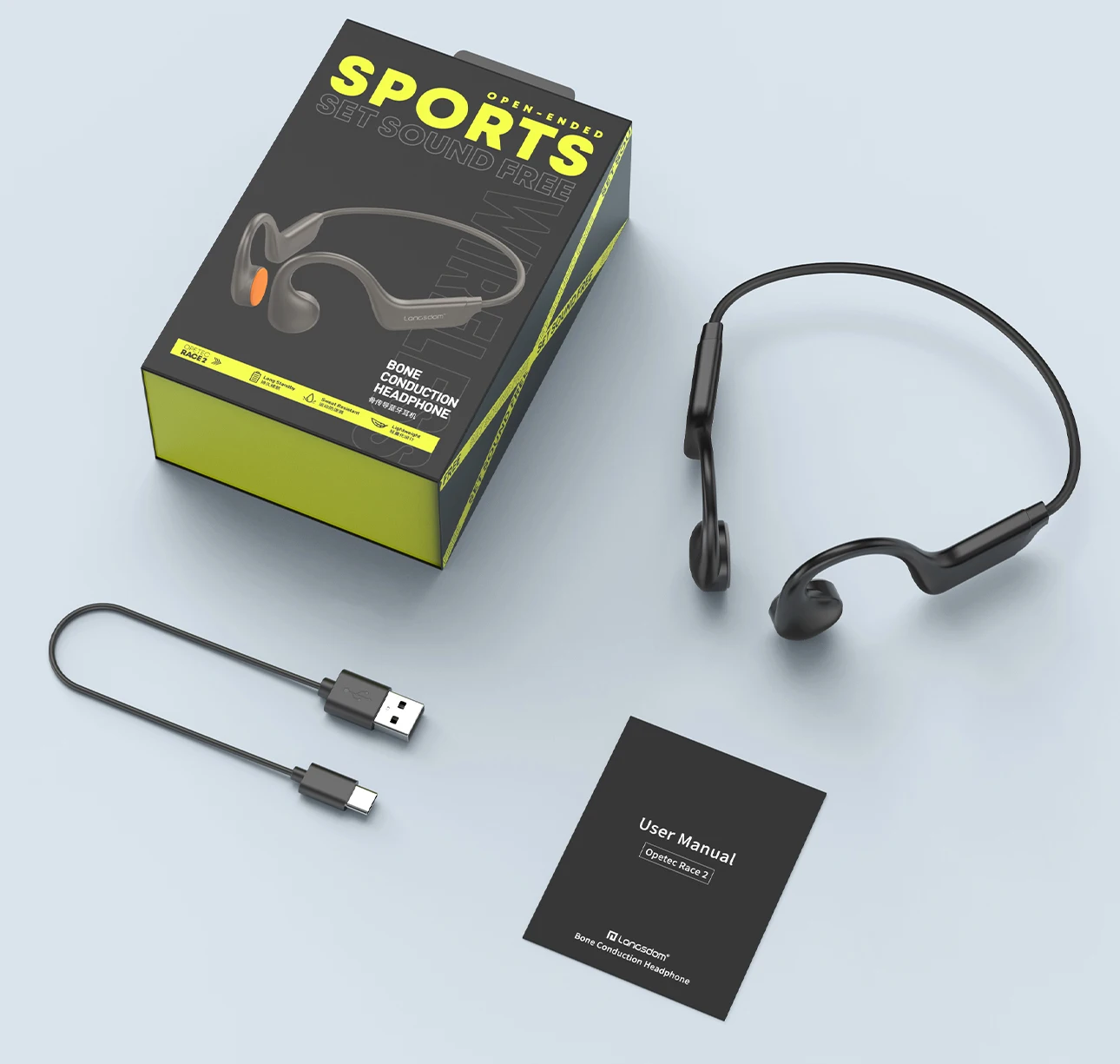Ergonomics Design Waterproof Open Ear Workout Stereo Headset Bluetooth ...