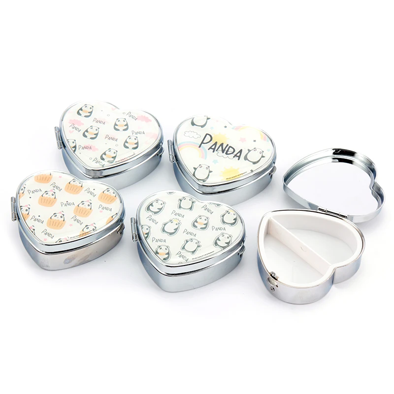 Custom LOGO Oval Blank Compact Pocket Pill Box Metal Pill case Medicine ...