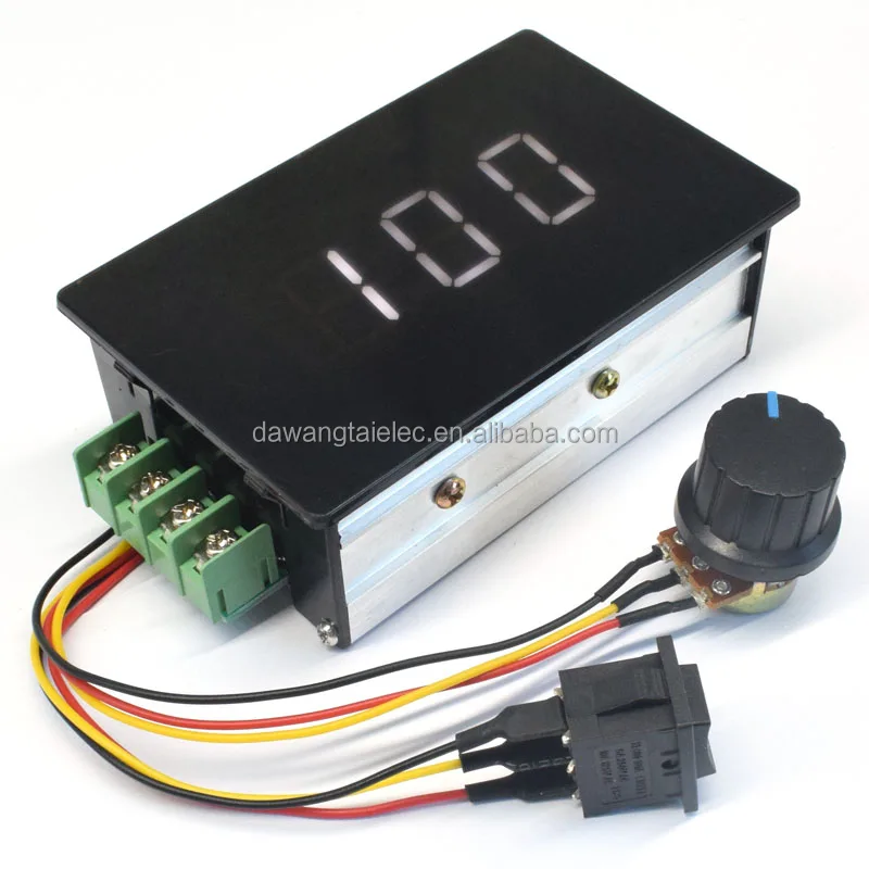 DC 6-60V 20A DC Motor Speed Controller PWM Digital Display 0~100% ...