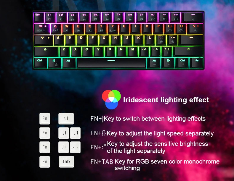 Customized Keycaps Wireless Bluetooth Gaming Keyboard Wired Mechanical ...