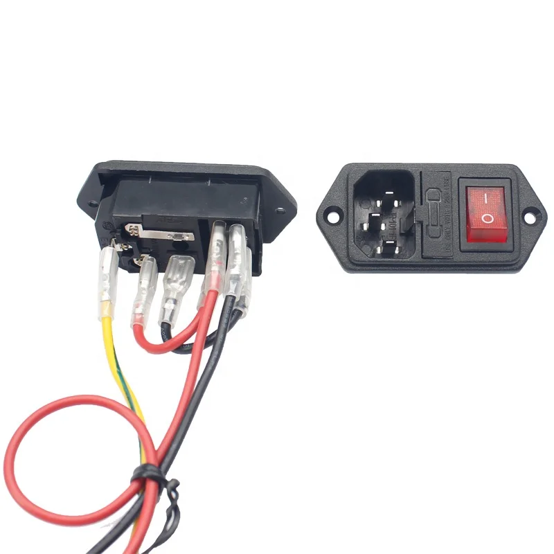 IEC Electrical Switch Connector Female Plug AC Power Inlet