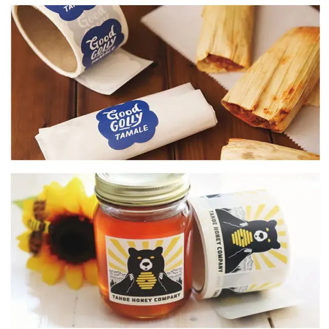 Custom Logo Circle Packaging Sticker Printing Vinyl Waterproof Food ...