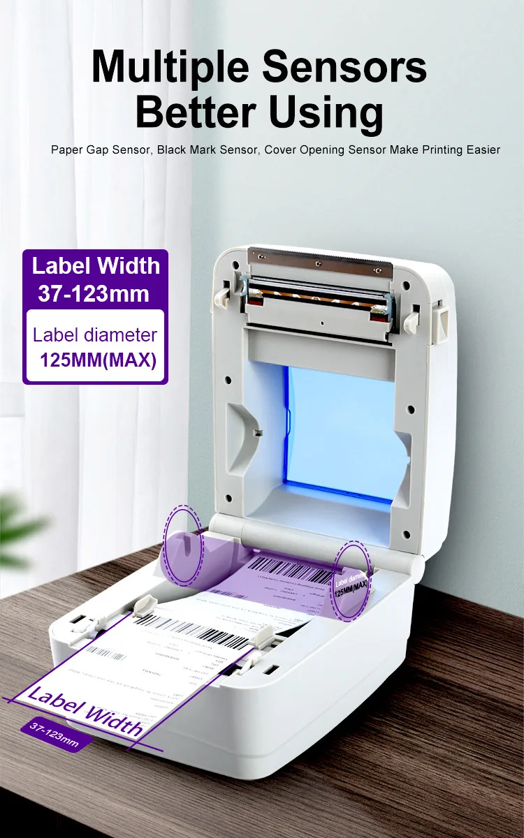 Hoin Shipping Label Printer Hq480 Barcode Label 4x6 Roll Sticker ...