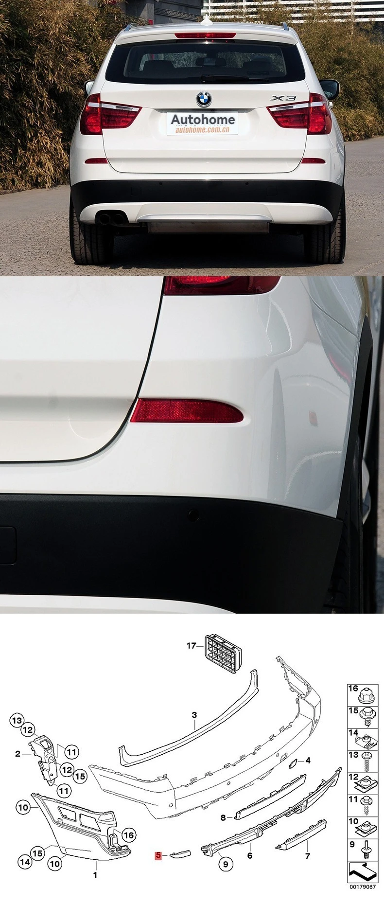 Automotive Parts For Bmw X3 E83 Lci Rear Bumper Indicator Light Side ...