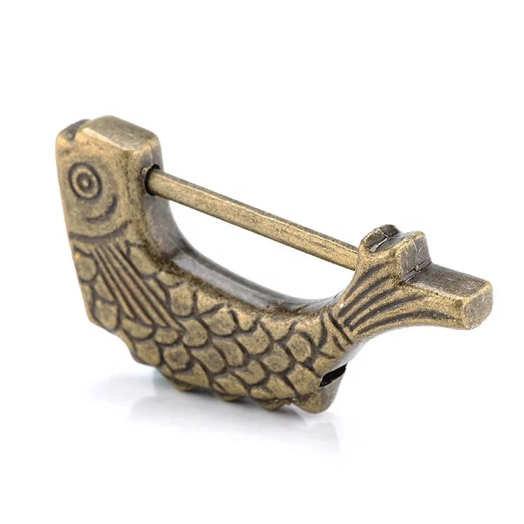 Vintage Chinese Keyed Padlock Antique Old Style Retro Lock Zinc Alloy ...