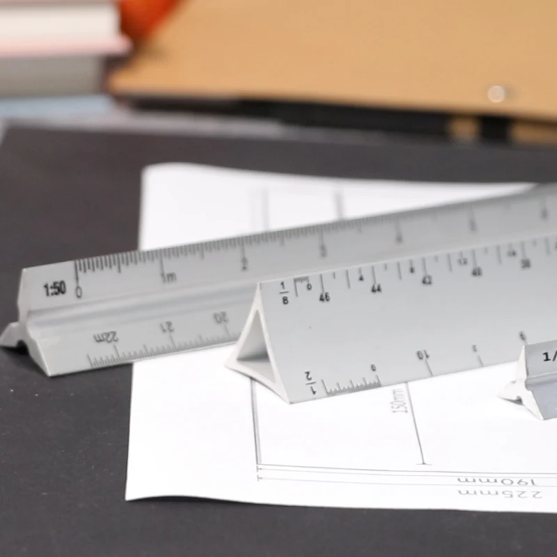 Aluminum Three Edged Rule Triangular Scale Ruler Or Architech Multi ...