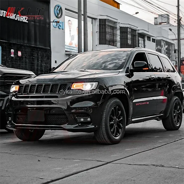 KLT Srt8 Body Kit for 2018-2020 Jeep Grand Cherokee - Black ABS Bumper ...