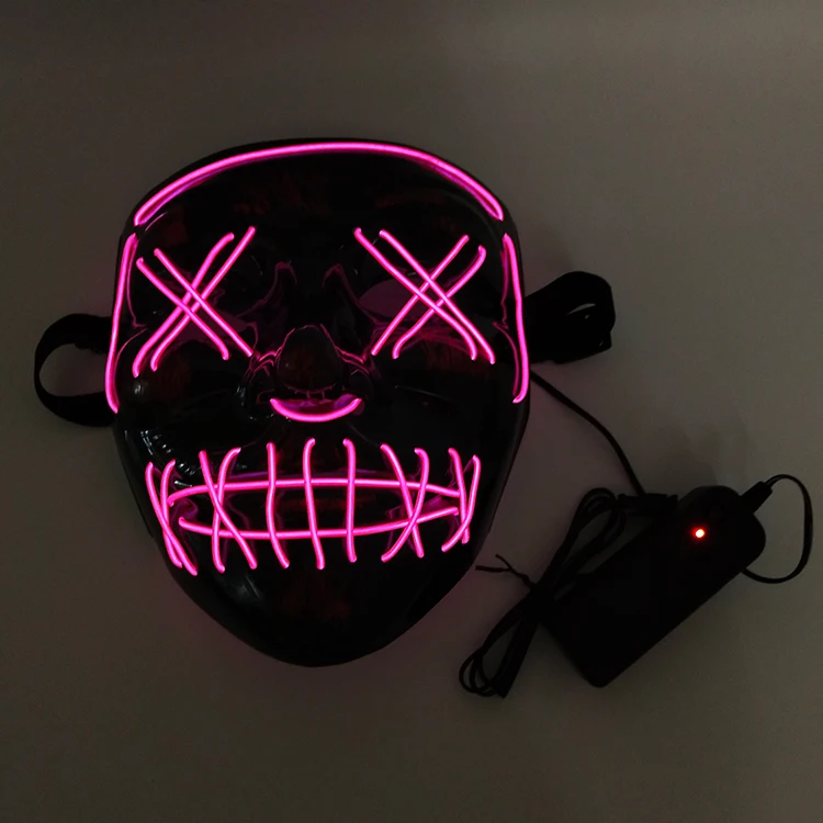 Halloween Costume Cosplay Rave Party Pvc Led Mask Colorful Glowing El ...