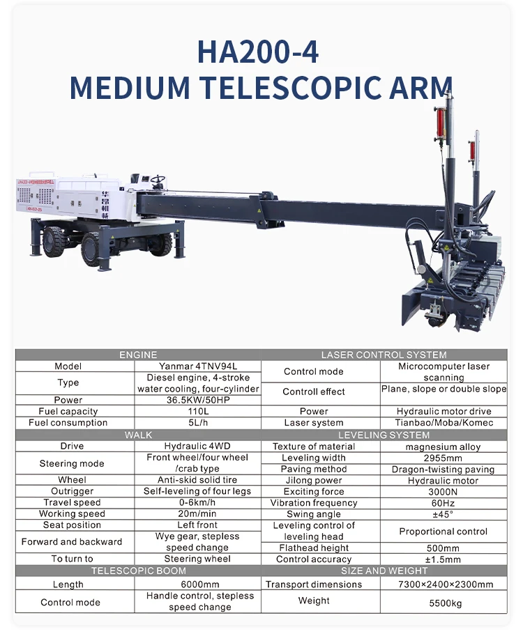 Telescopic Arm Laser Leveling Machine Cement Ground Laser Leveling ...